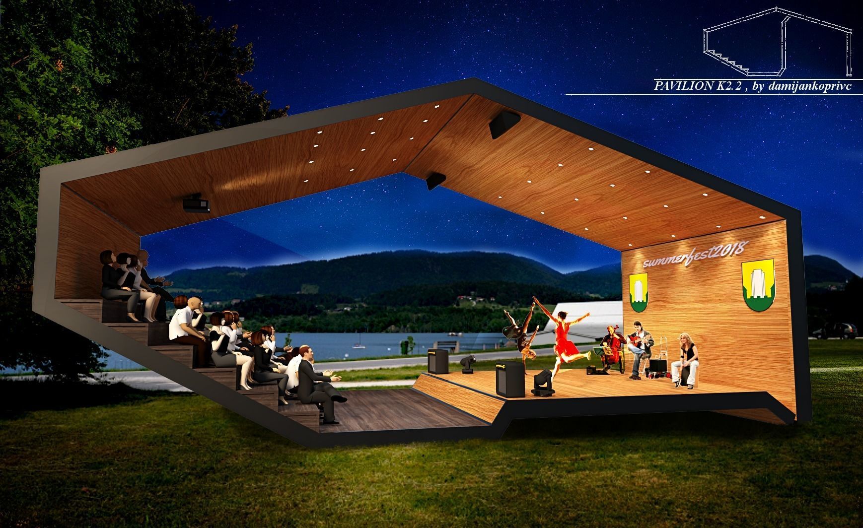 multi purpose pavilion free VR / AR / low-poly 3D model | CGTrader