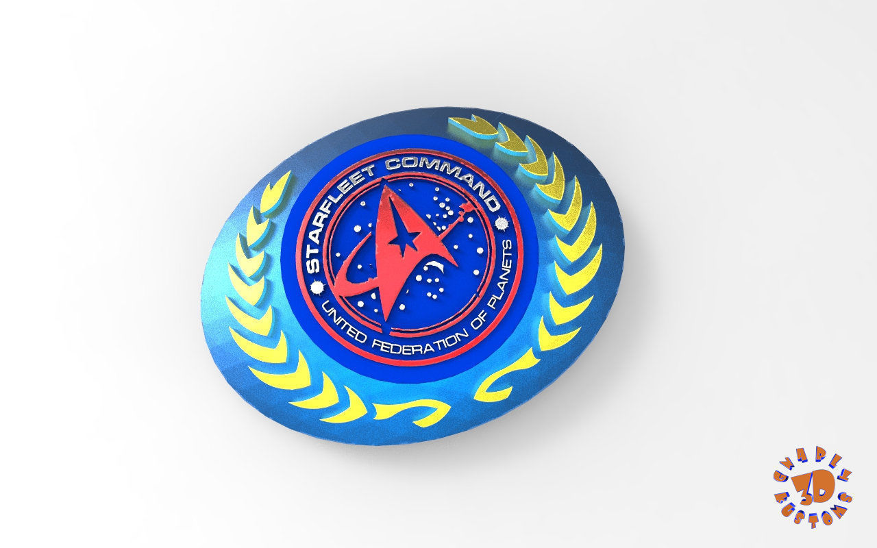 Starfleet Command Belt Buckle V 1and2 w2 Pt Epoxy Pouring Block 3D ...