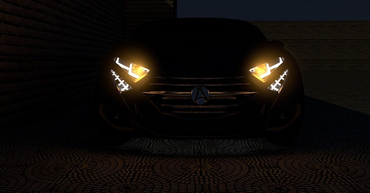 3d Card Model car in futuristic setting free VR / AR / low-poly 3D ...