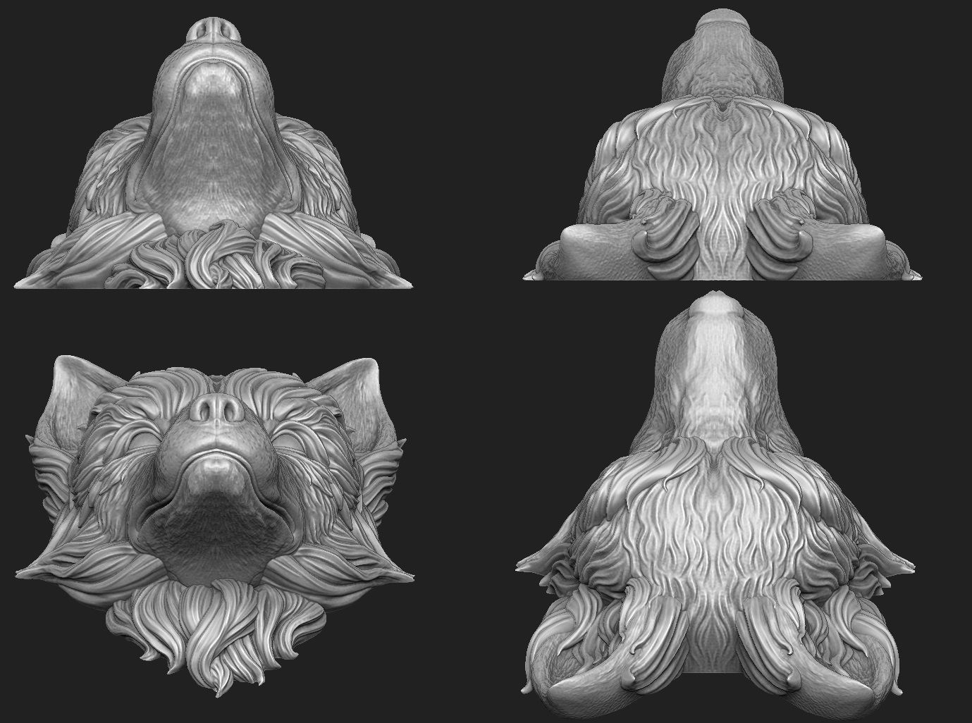 Fox Head - 2 Versions 3D model 3D printable | CGTrader
