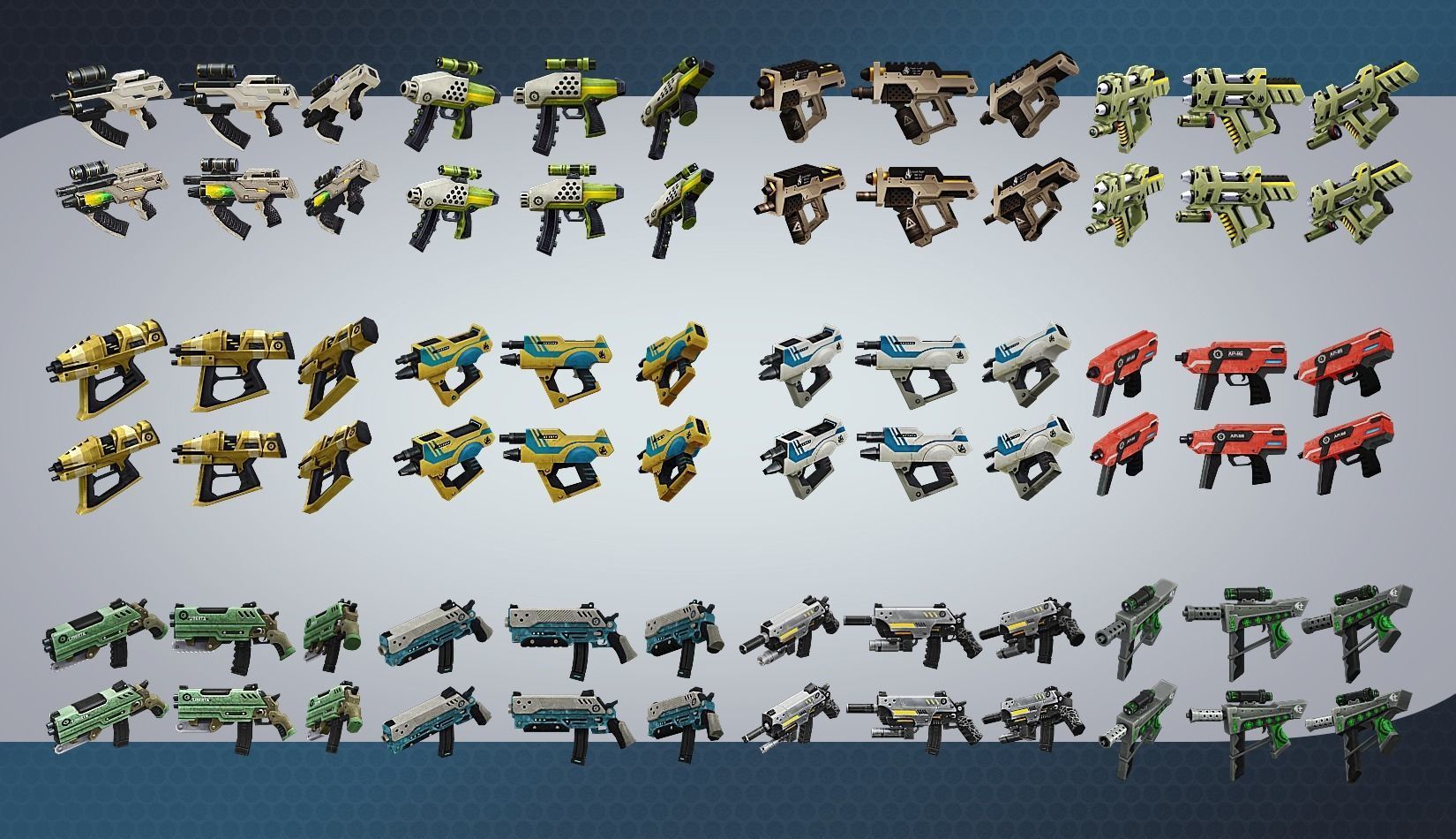 3D model weapon pack vol01 Scifi cartoon weapon VR / AR / low-poly ...