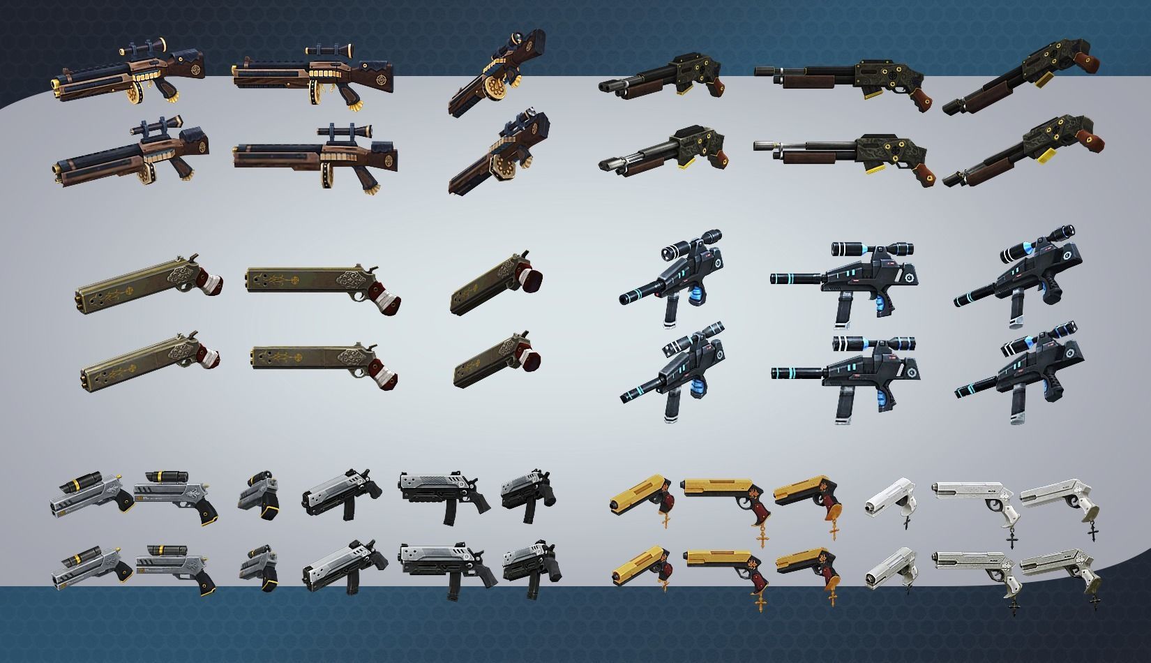3D model weapon pack vol01 Scifi cartoon weapon VR / AR / low-poly ...