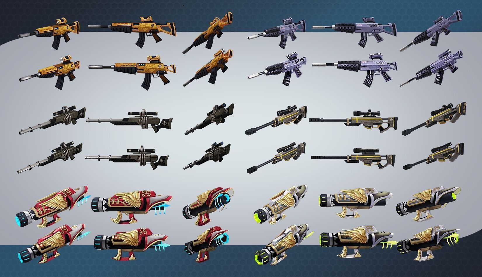 3D model weapon pack vol01 Scifi cartoon weapon VR / AR / low-poly ...