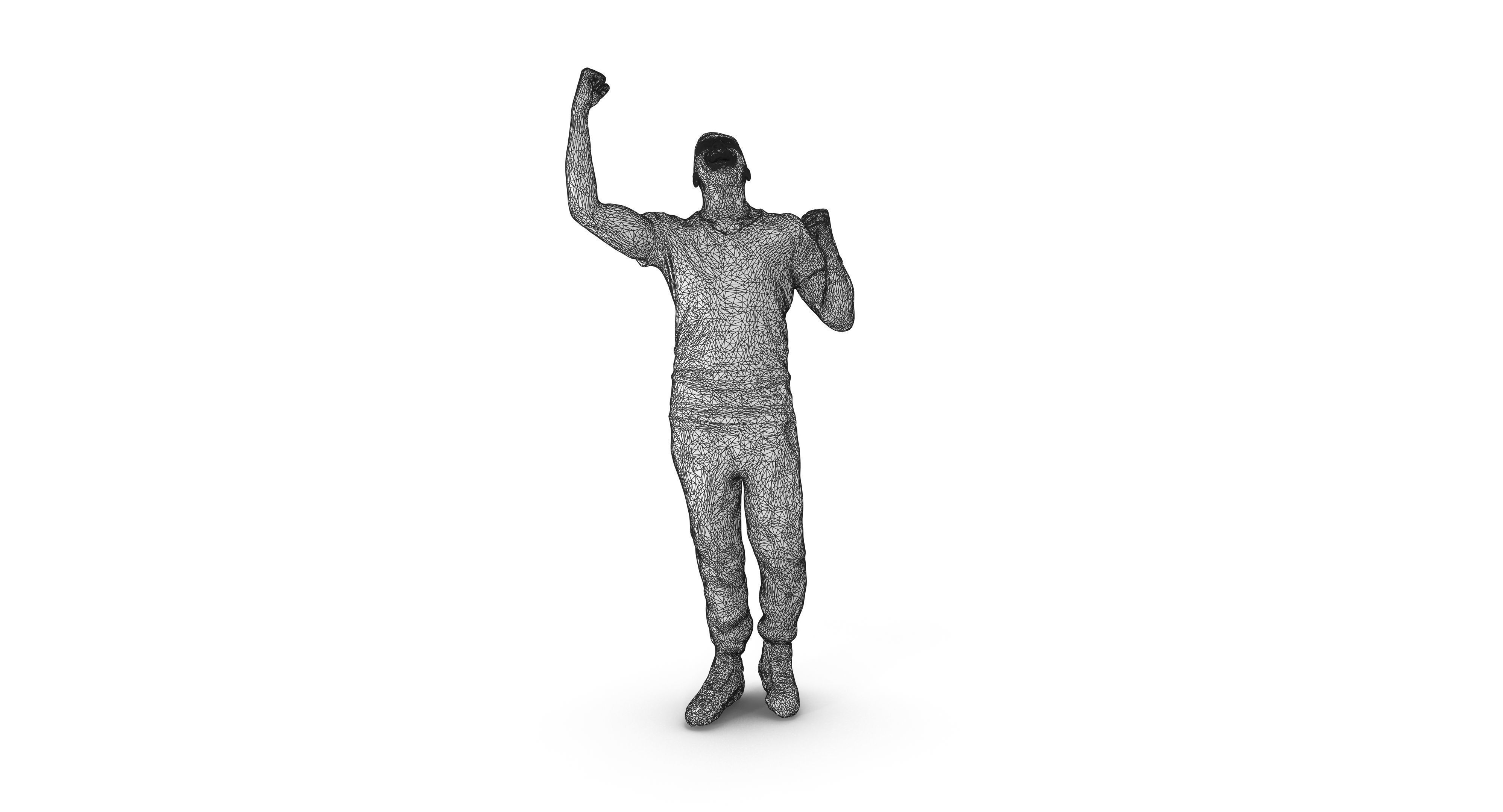 Young Fan Man 3D model | CGTrader