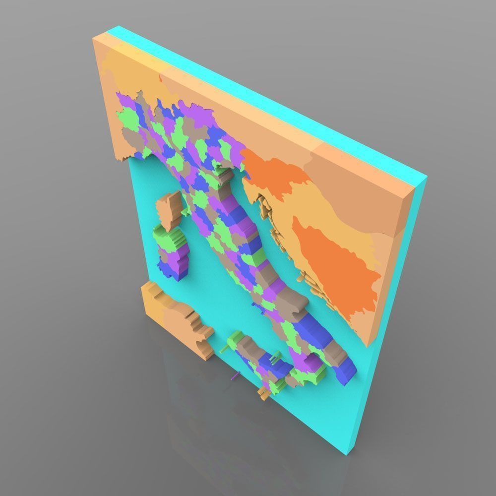 Italy With Provinces Map for 3ds and obj 3D model | CGTrader