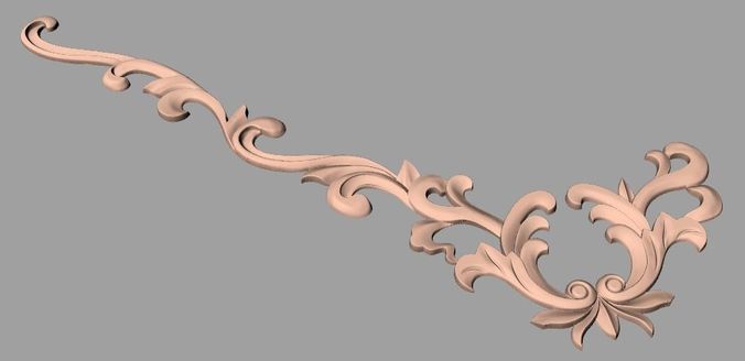 Decorative angle flower 3D STL model used for CNC router E055 3D model ...