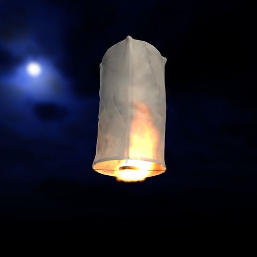 Asian sky lantern 3D model animated | CGTrader