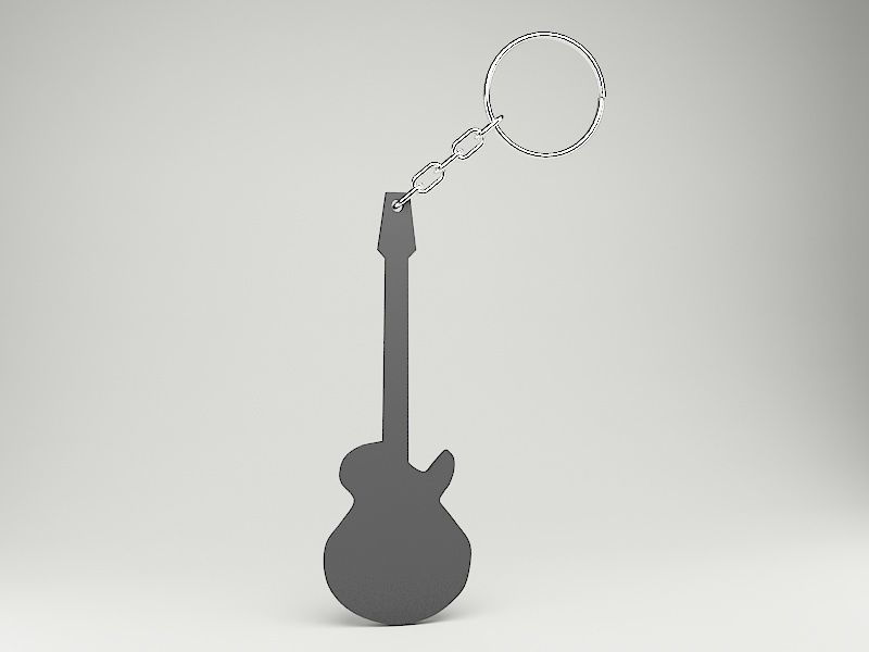 Guitar Keychain 3D model 3D printable | CGTrader