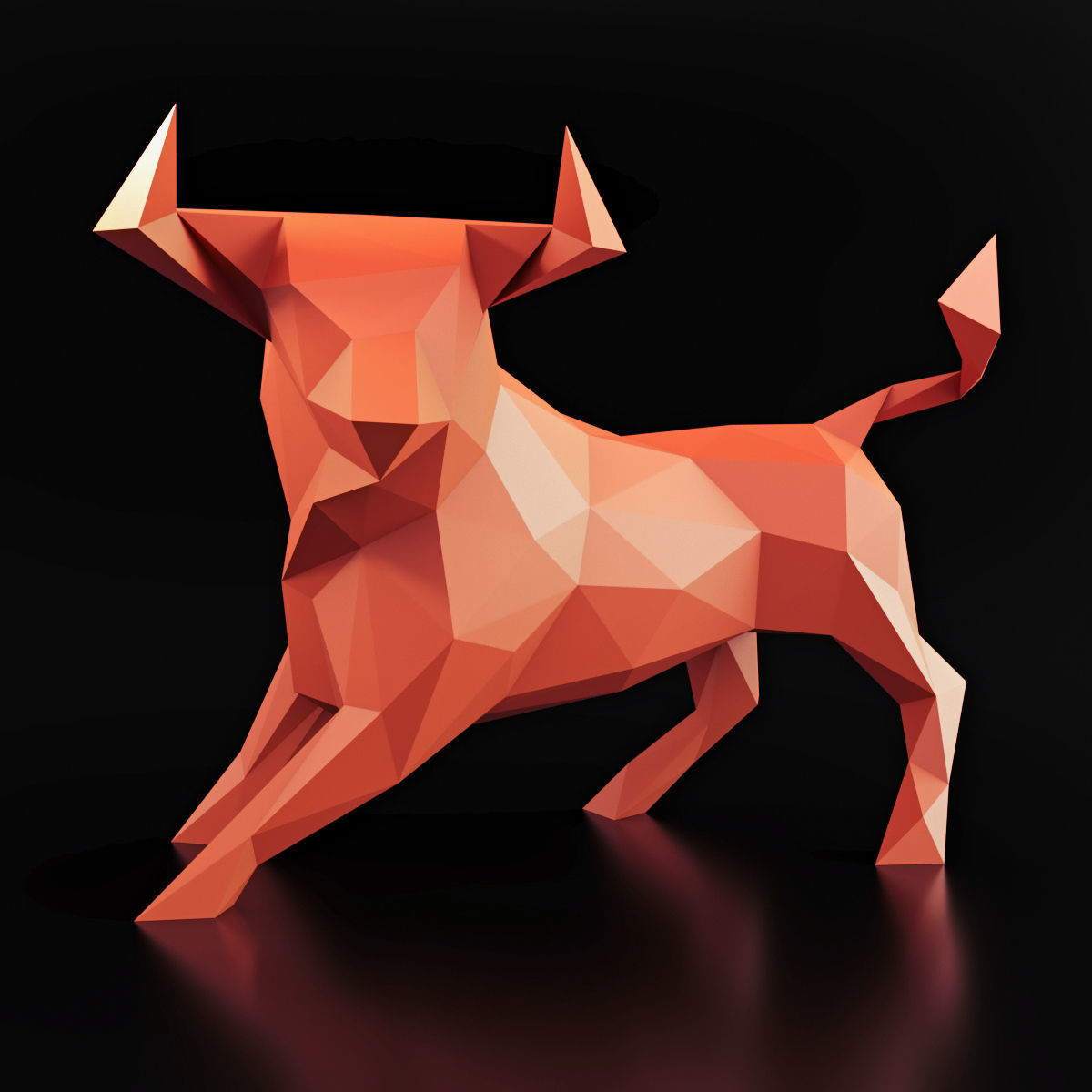 3D model Bull Pose Low Poly VR / AR / low-poly | CGTrader