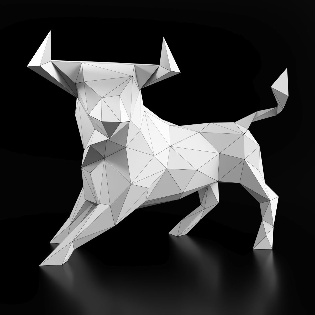 3D model Bull Pose Low Poly VR / AR / low-poly | CGTrader