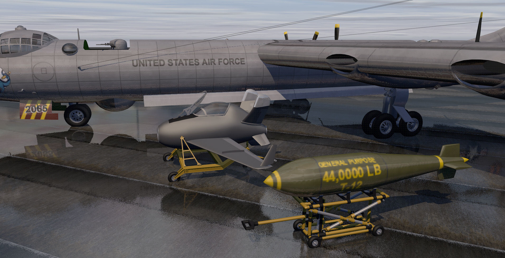 Convair B-36H Peacemaker 3D model | CGTrader