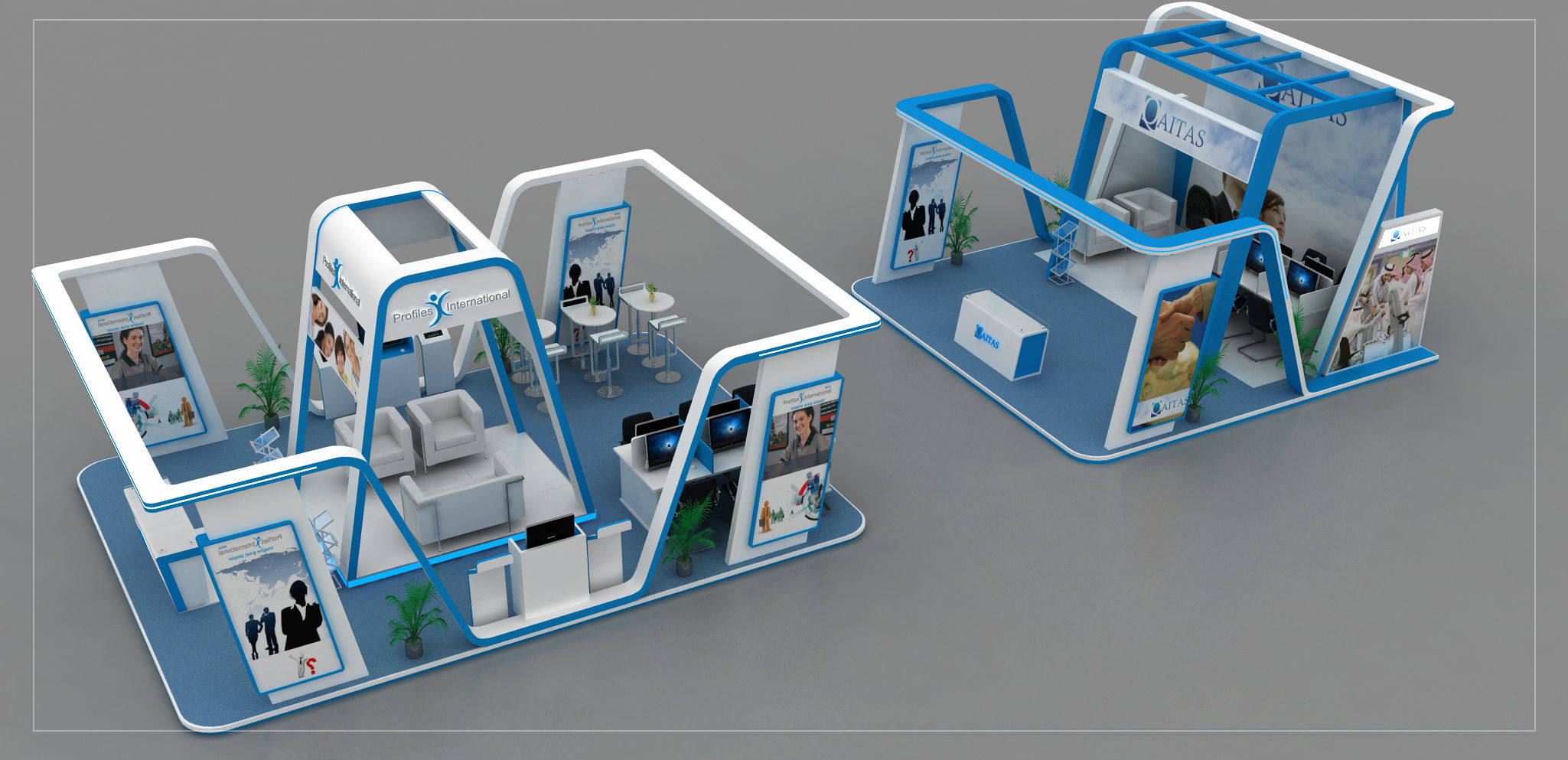 8x6 and 6x6 Meter Exhibition booth design 3D model | CGTrader