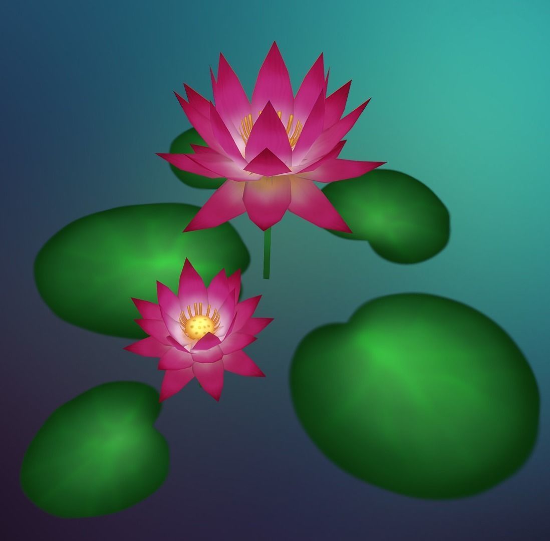 Lowpoly Handpainted lotus Plant free VR / AR / low-poly 3D model | CGTrader