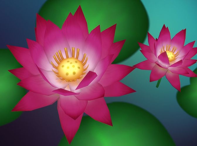 Lowpoly Handpainted lotus Plant free VR / AR / low-poly 3D model | CGTrader