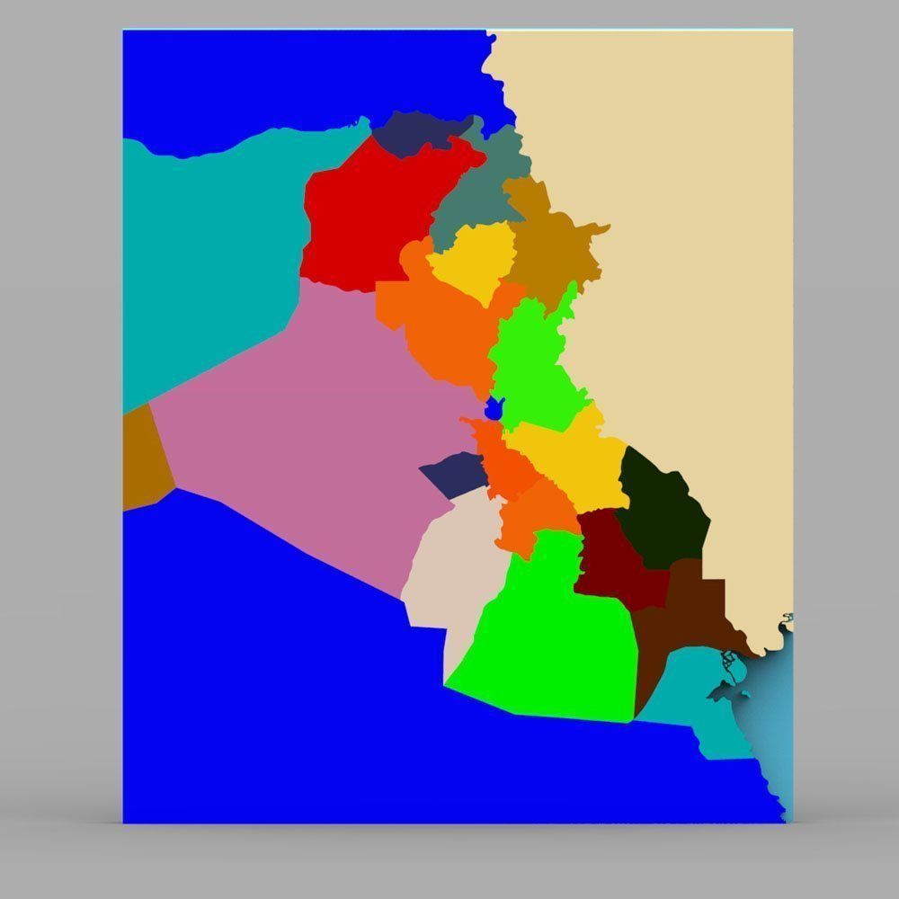Iraq With Regions Map in 3ds and obj format | CGTrader