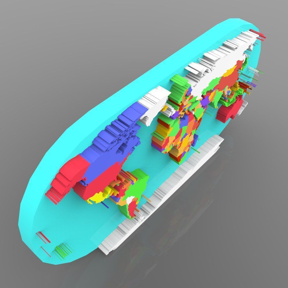 World Map in 3ds and obj format 3D model | CGTrader