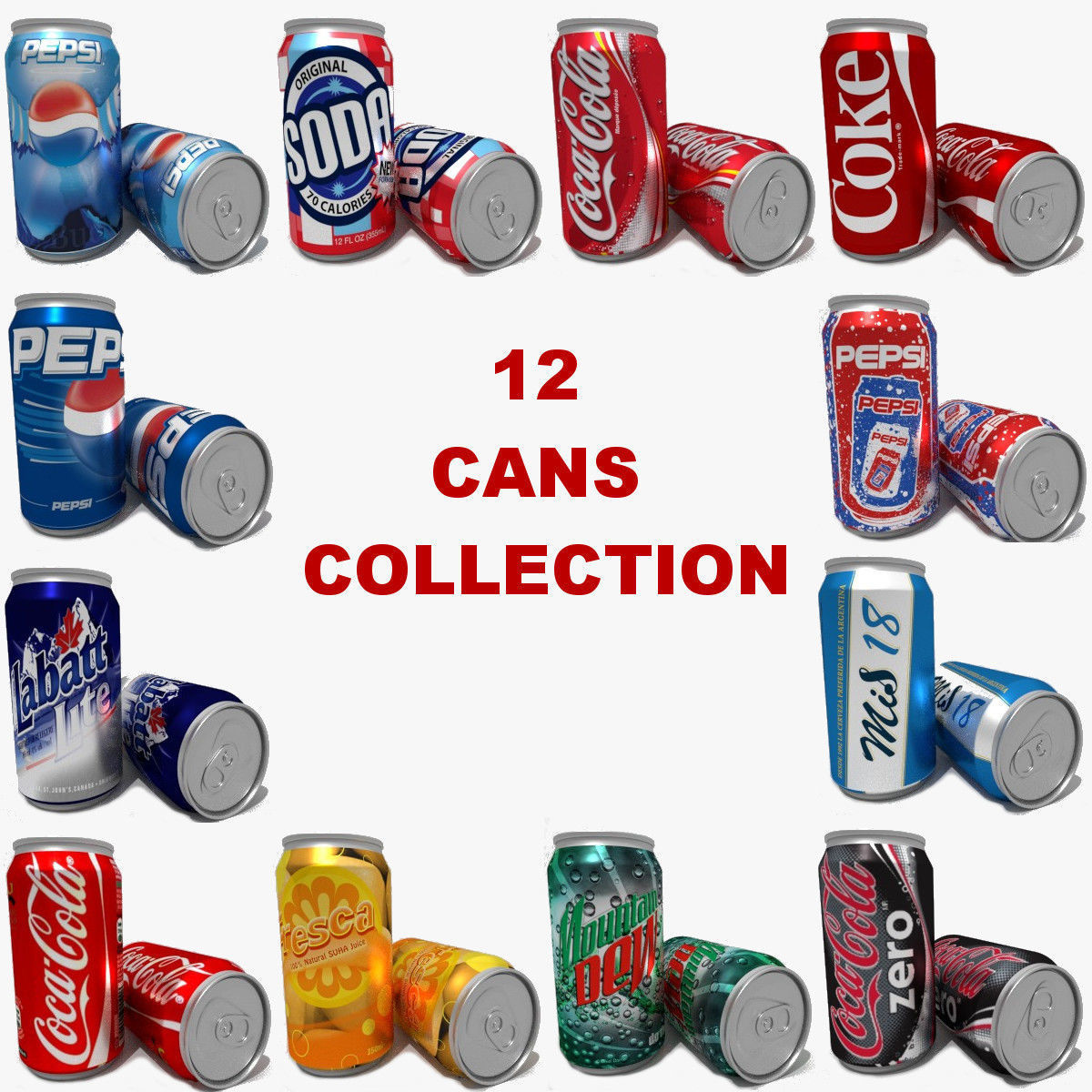 Cans Collection 3D model | CGTrader