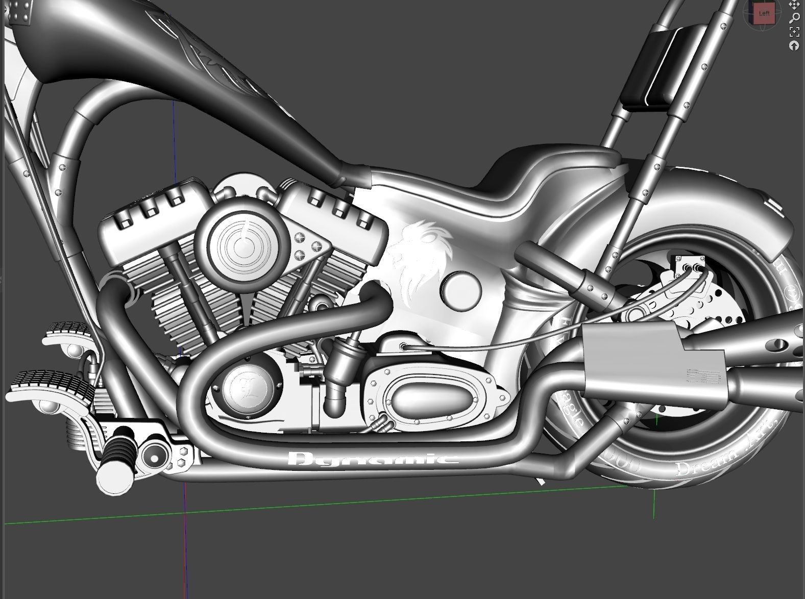 Chopper motorcycle 3D model | CGTrader