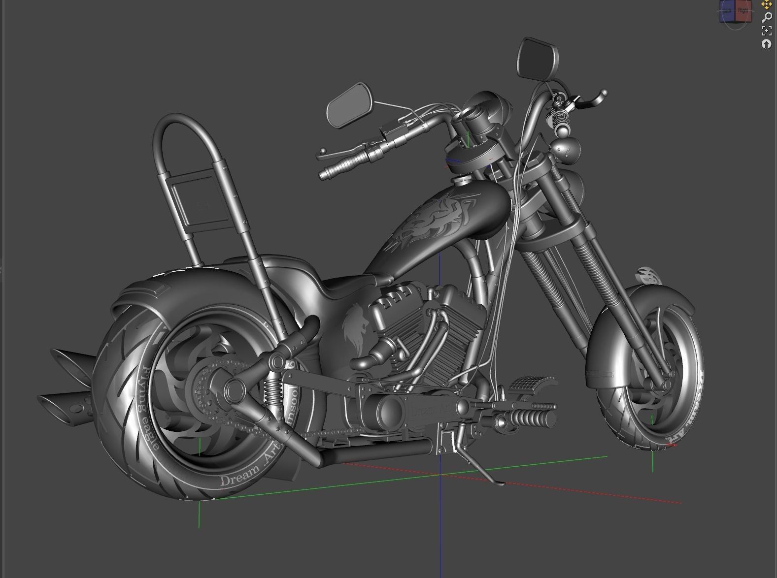 Chopper motorcycle 3D model | CGTrader