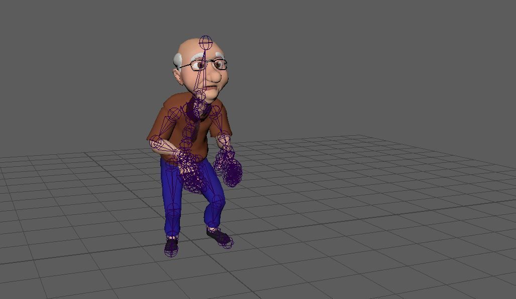 3D model Oldman Lowpoly 3D Model Rigged and Animated VR / AR / low-poly ...