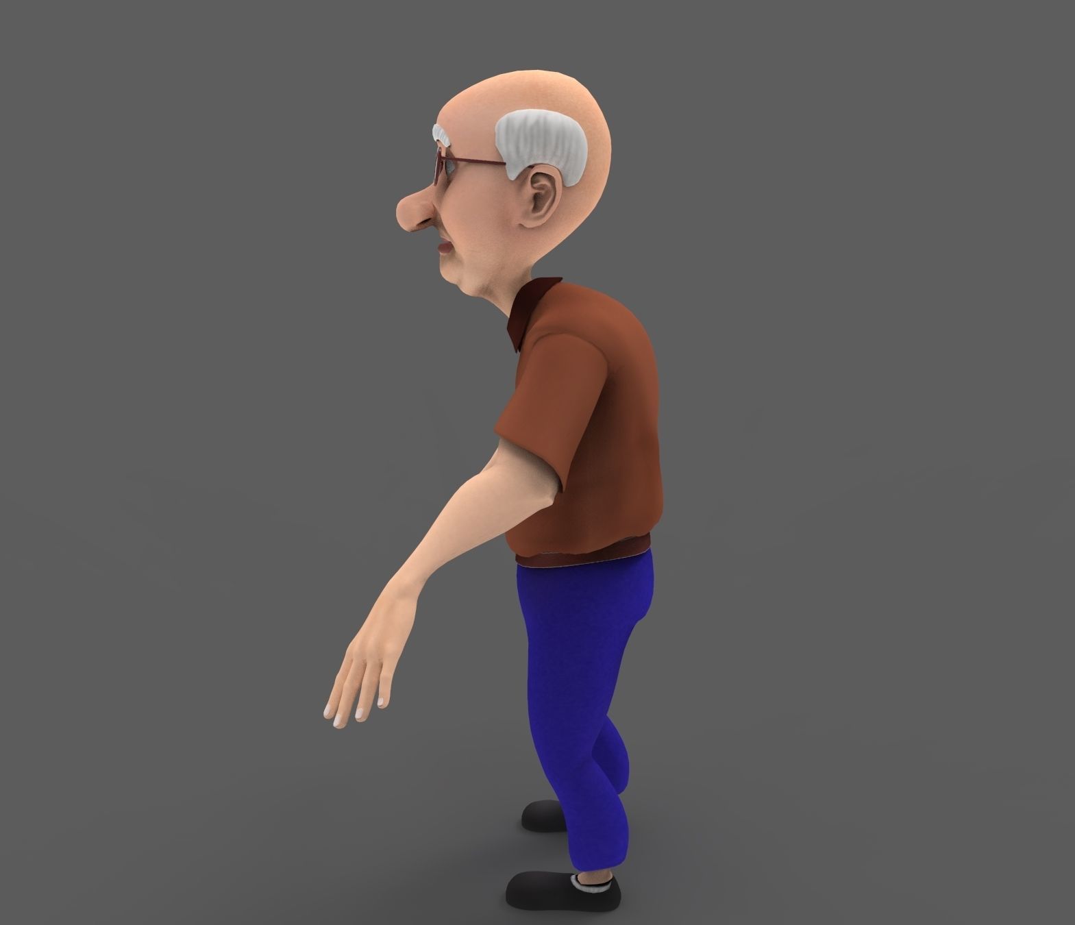3D model Oldman Lowpoly 3D Model Rigged and Animated VR / AR / low-poly ...