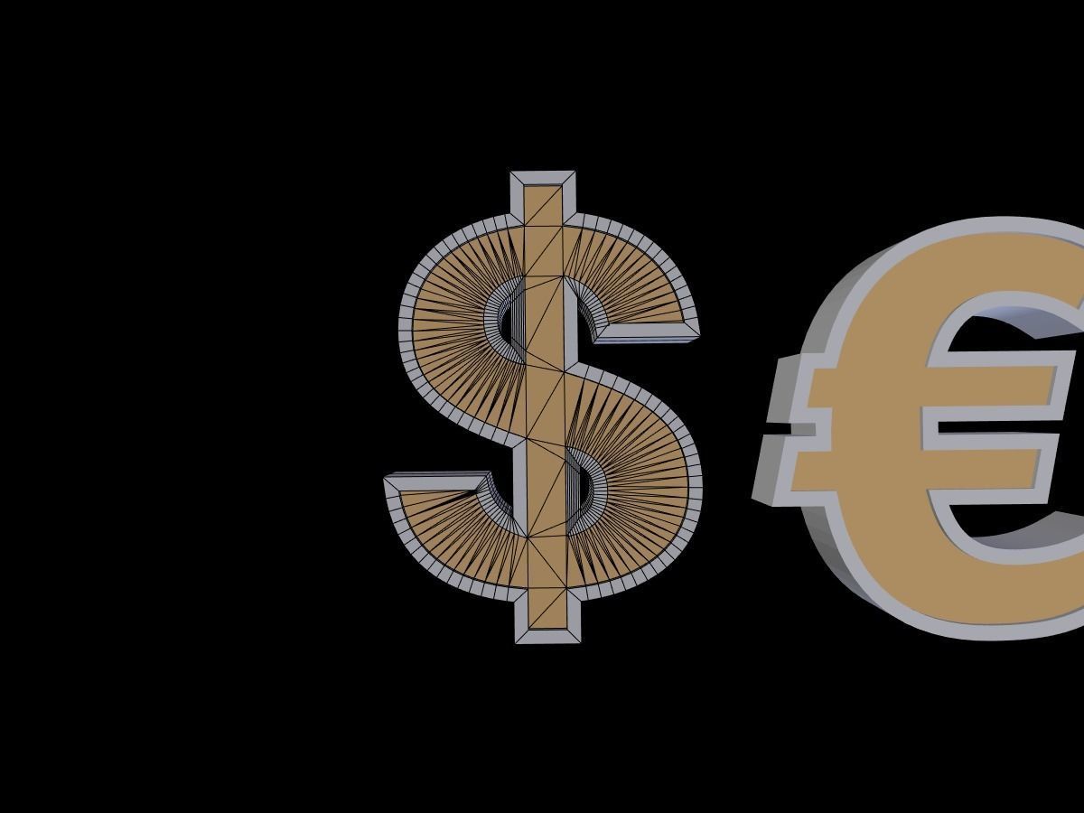 3D model Currency Signs VR / AR / low-poly | CGTrader