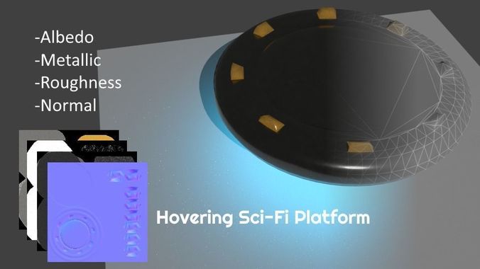 3D model Hovering Sci-Fi Platform VR / AR / low-poly | CGTrader