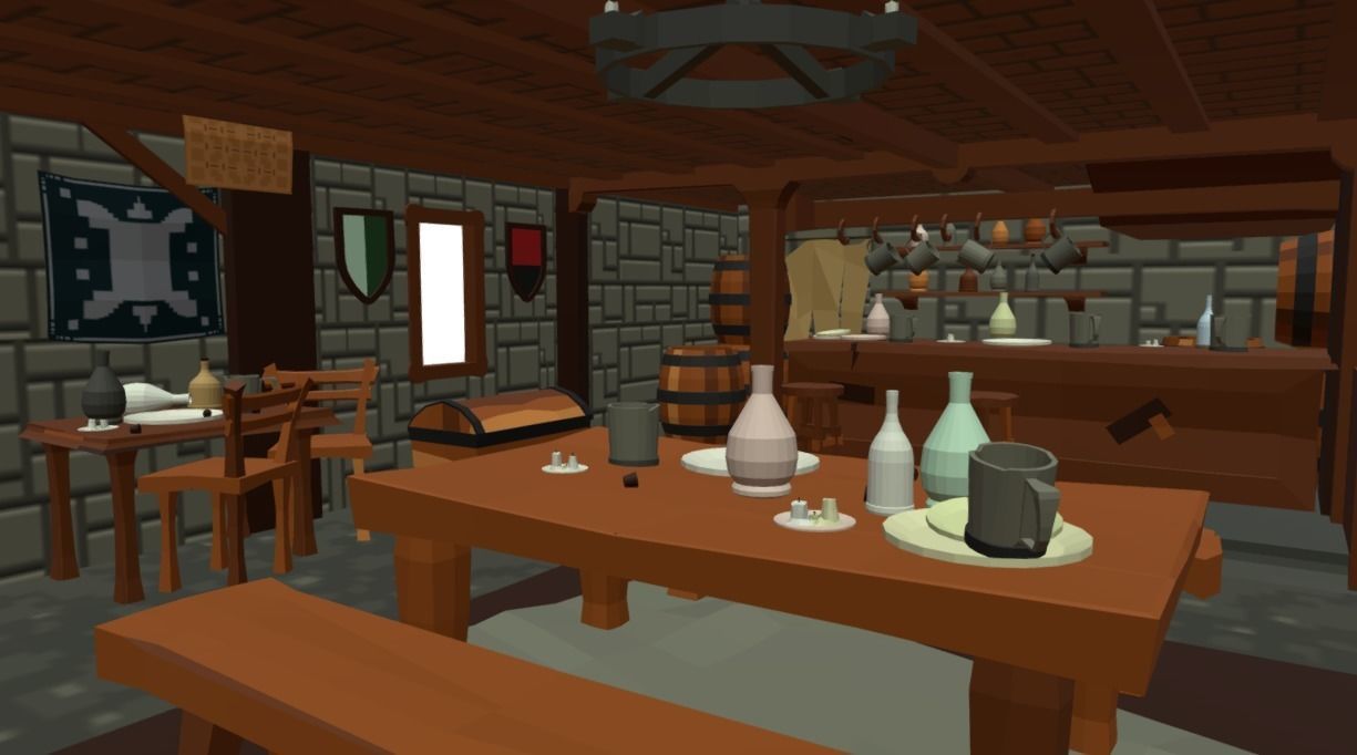 3D model Simple Poly Medieval Tavern Lowpoly VR / AR / low-poly | CGTrader