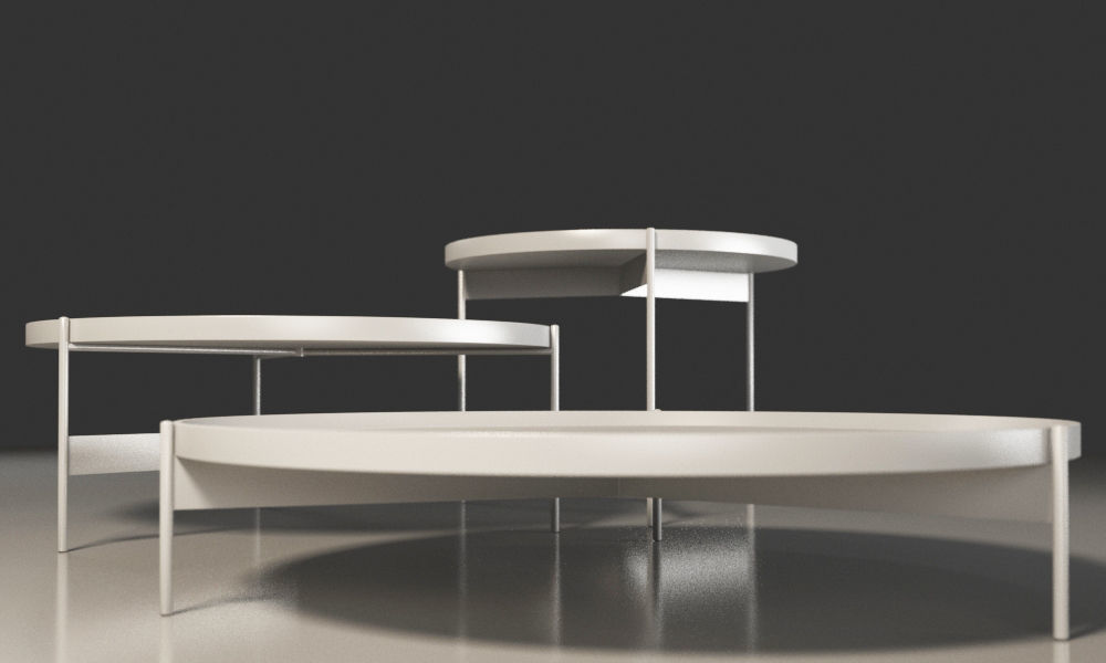 Abaco Pianca round triple coffee table 3D model | CGTrader