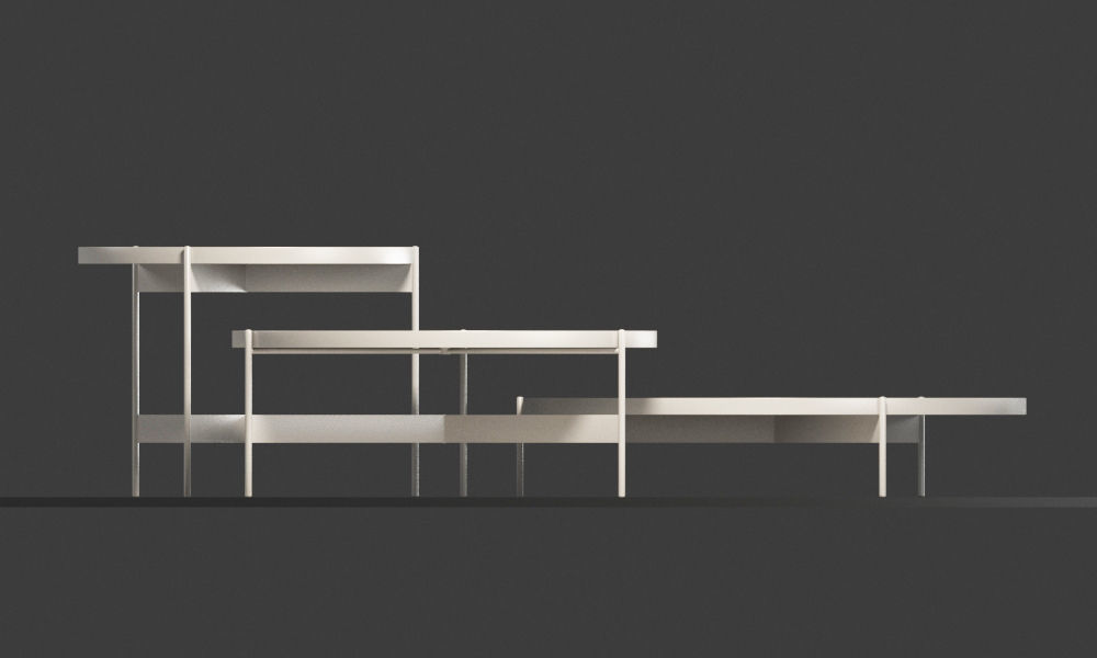 Abaco Pianca round triple coffee table 3D model | CGTrader