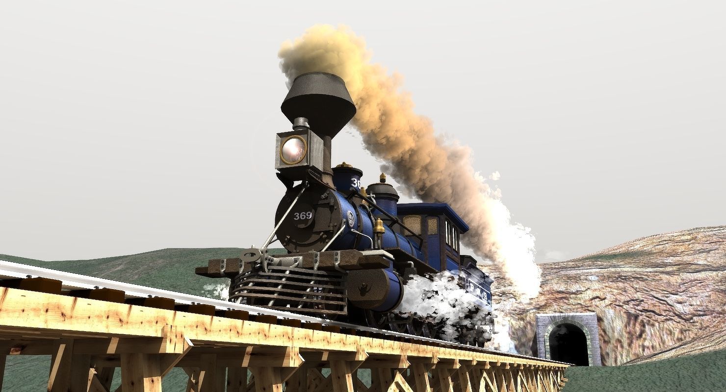 PRR 2-8-0 Steam Locomotive and Tender - Animated 3D model animated ...