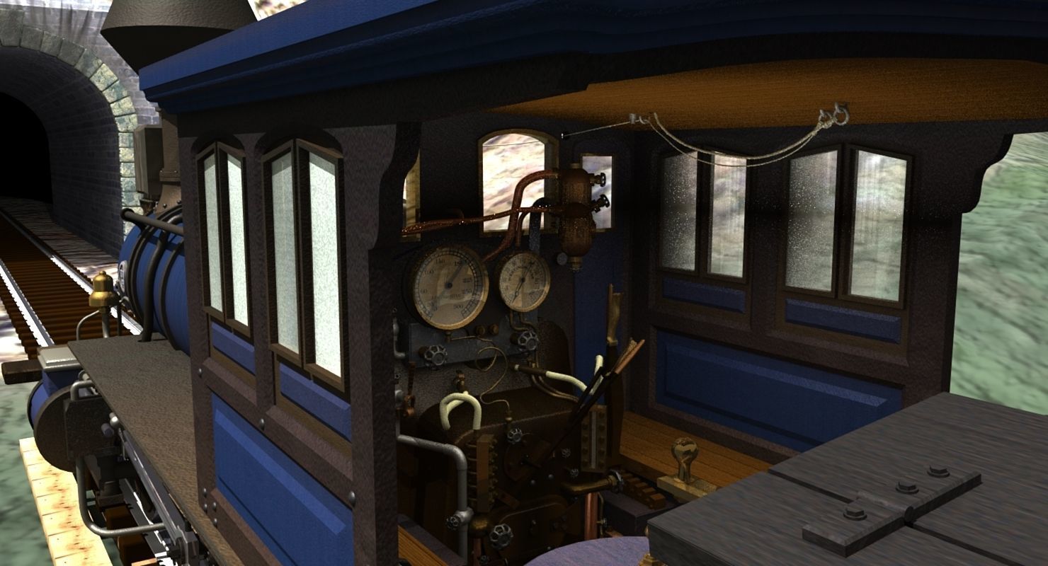 PRR 2-8-0 Steam Locomotive and Tender - Animated 3D model animated ...