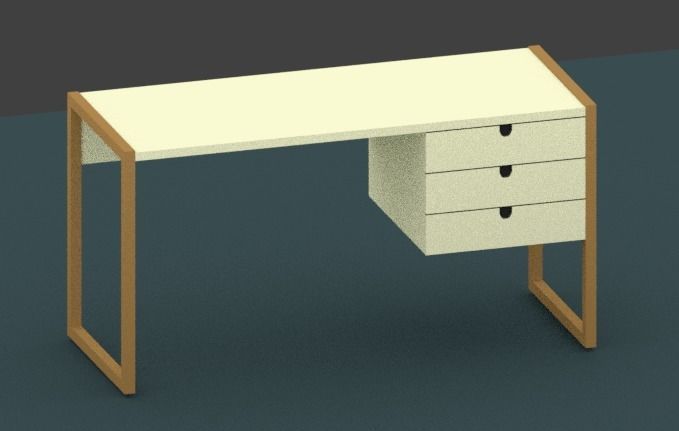 Low Poly Desk 3D asset | CGTrader