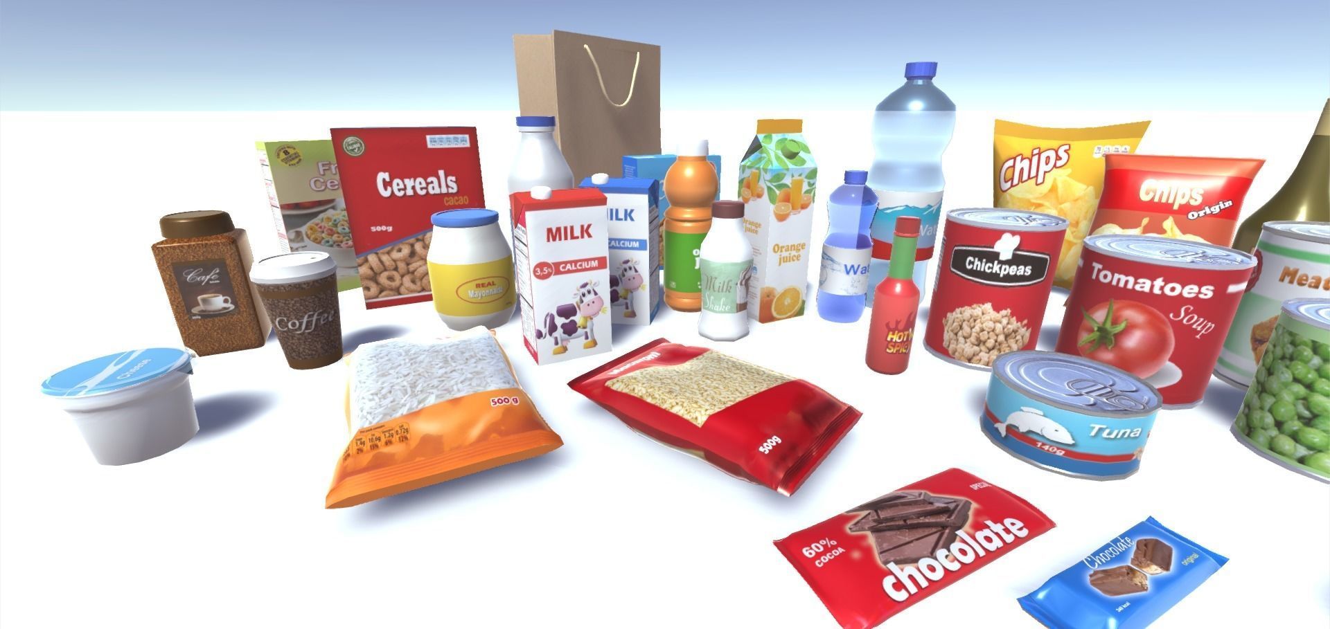 3D model Groceries Collection VR / AR / low-poly | CGTrader