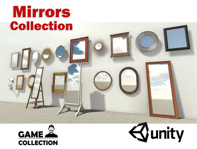3D model Mirrors Collection for unity game VR / AR / low-poly | CGTrader