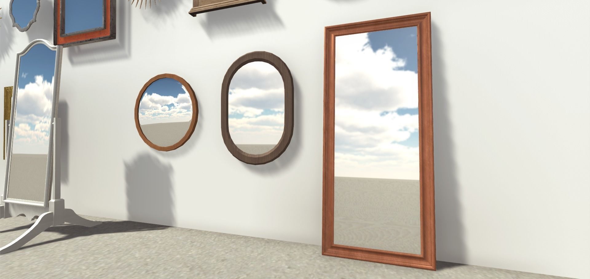 3D model Mirrors Collection VR / AR / low-poly | CGTrader