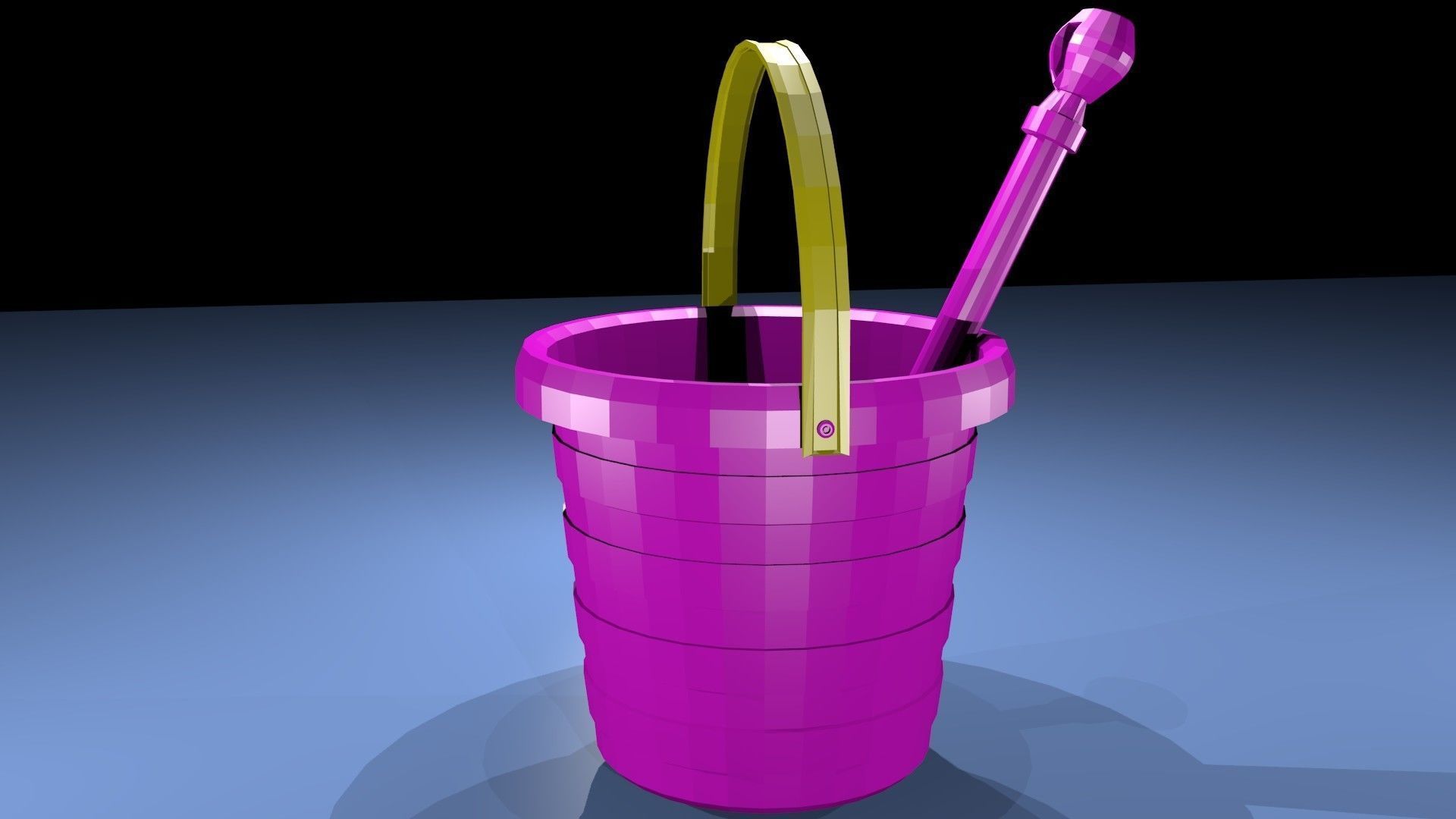 3D model Low poly Pail Shovel VR / AR / low-poly | CGTrader