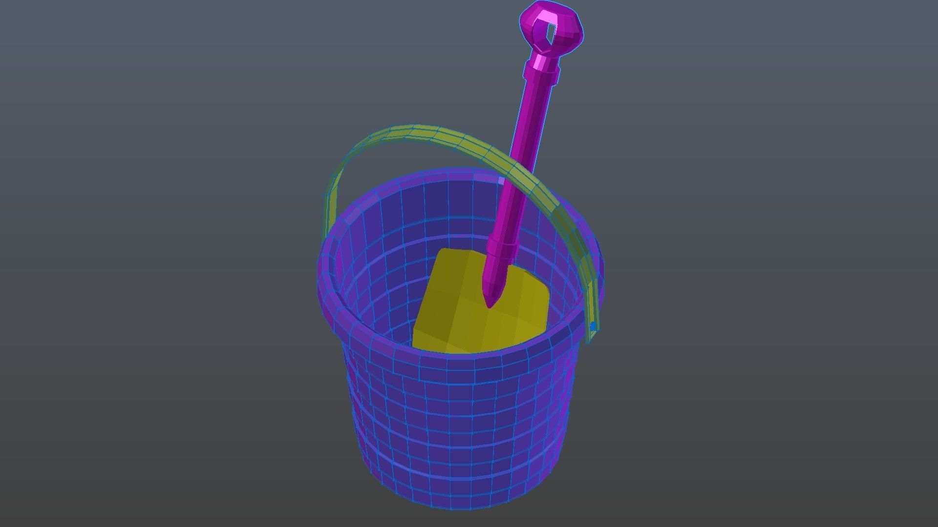 3D model Low poly Pail Shovel VR / AR / low-poly | CGTrader
