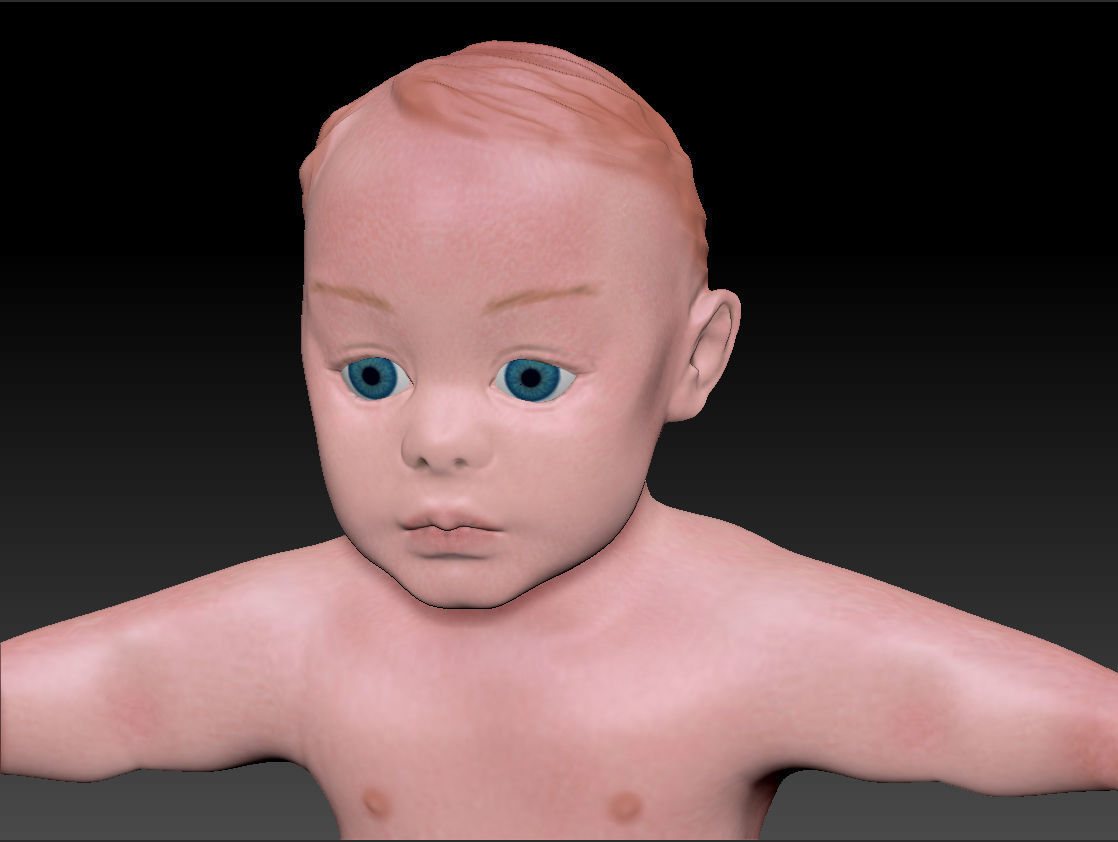 3D model Cute Baby Toddler Textured Low-Poly High-Poly and 3D Printable ...