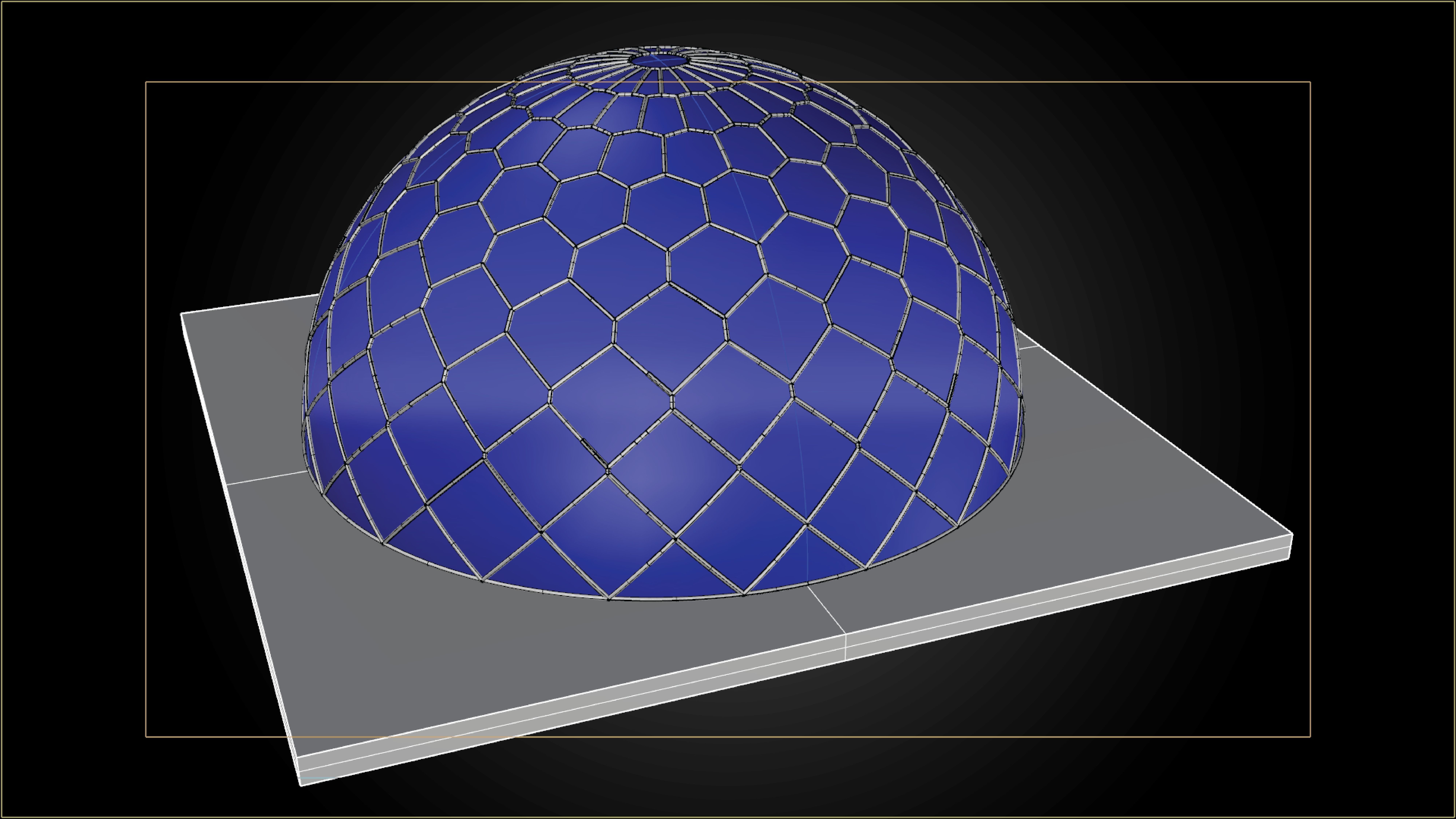 Dome hexagonal grid triangles to hexagon pattern structure 3D model | CGTrader