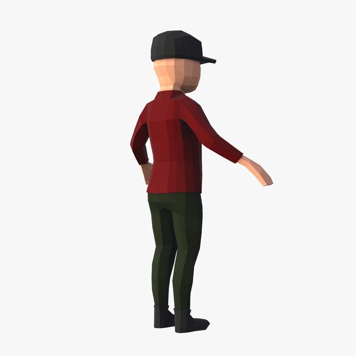 3D model Low Poly Boy in Red Shirt Character VR / AR / low-poly | CGTrader