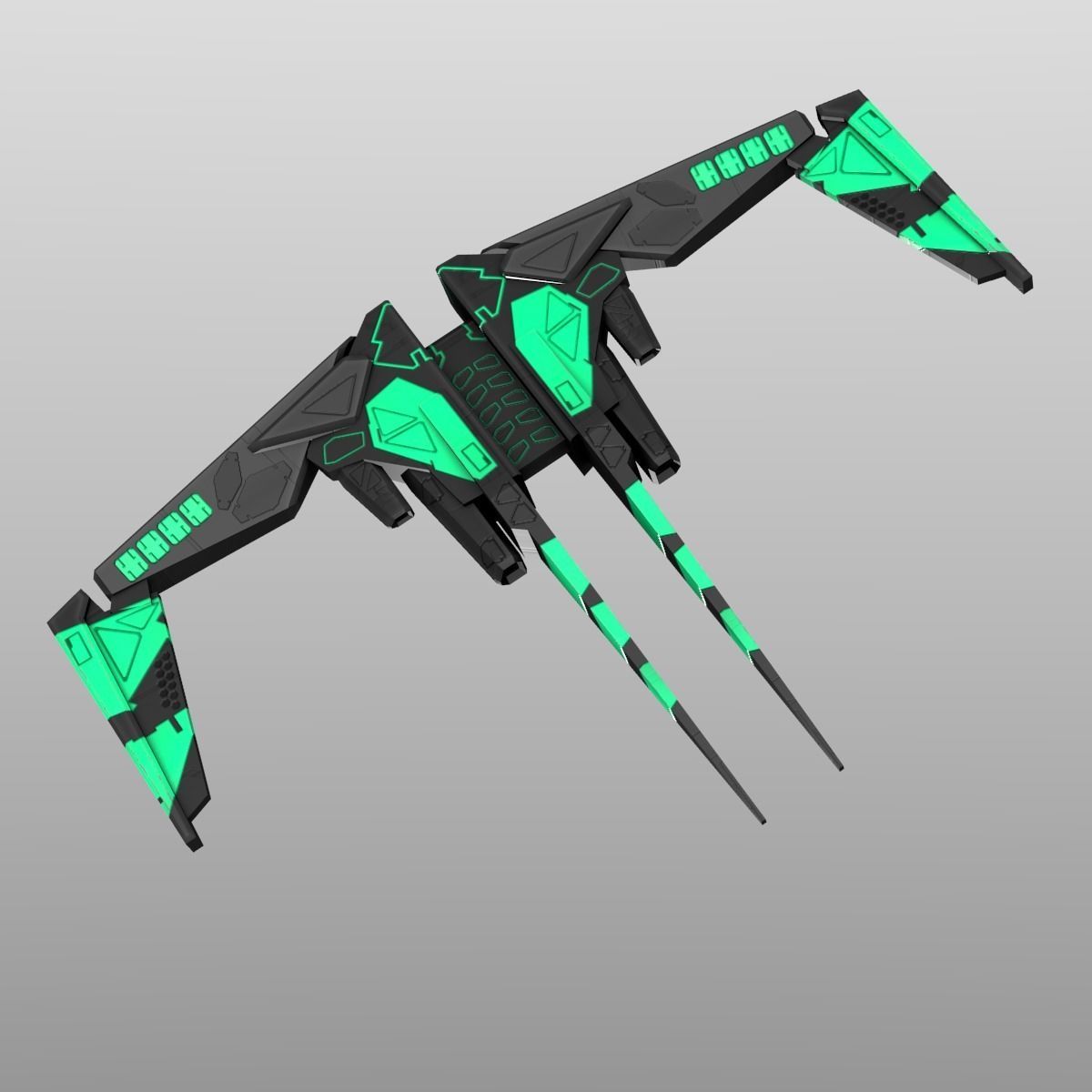 3D model Alien Spaceship Set VR / AR / low-poly | CGTrader