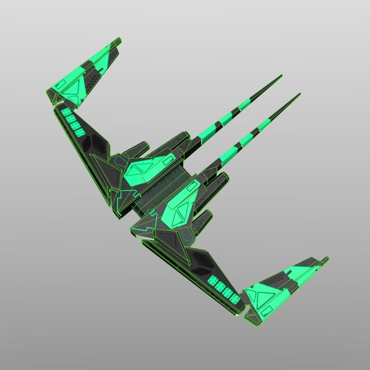 3D model Alien Spaceship Set VR / AR / low-poly | CGTrader