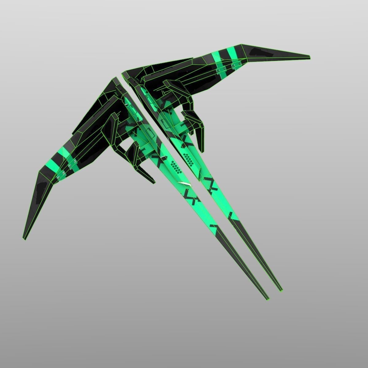 3D model Alien Spaceship Set VR / AR / low-poly | CGTrader
