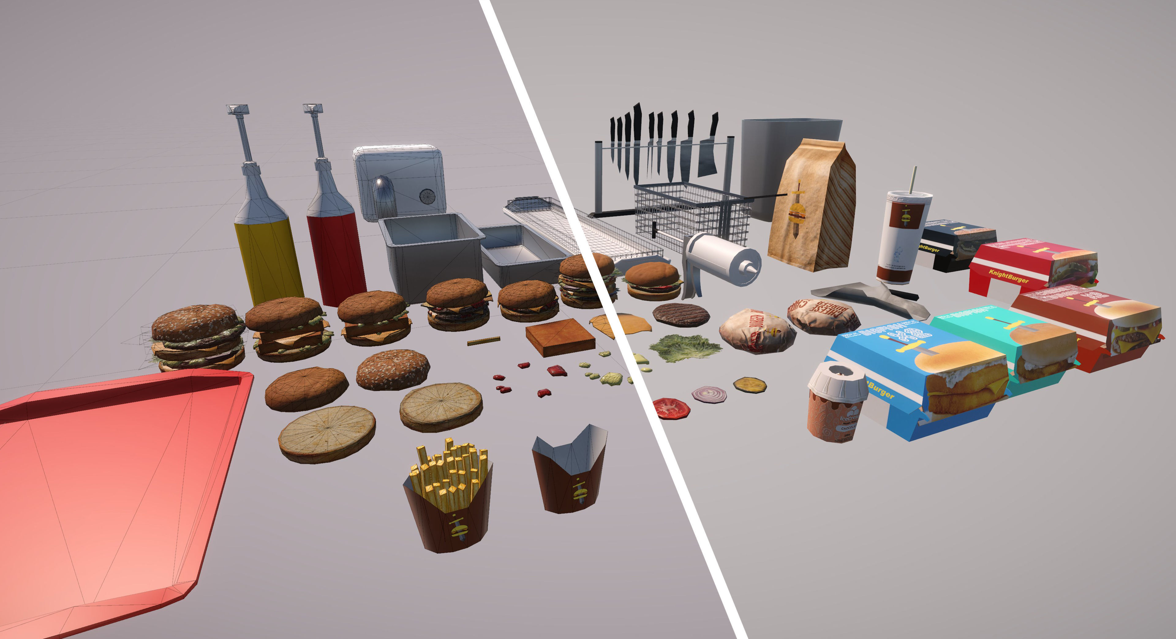 3D model Complete Fast Food Restaurant VR / AR / low-poly | CGTrader