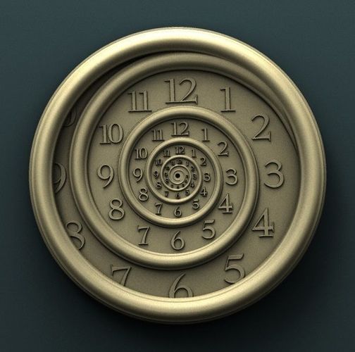 Spiral wall clock 3d stl model for cnc 3D model 3D printable | CGTrader