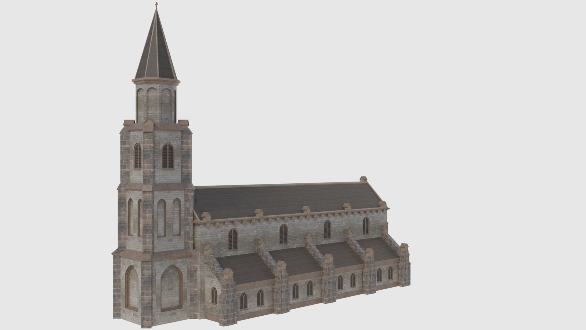 3D model European Church - Low Poly VR / AR / low-poly | CGTrader