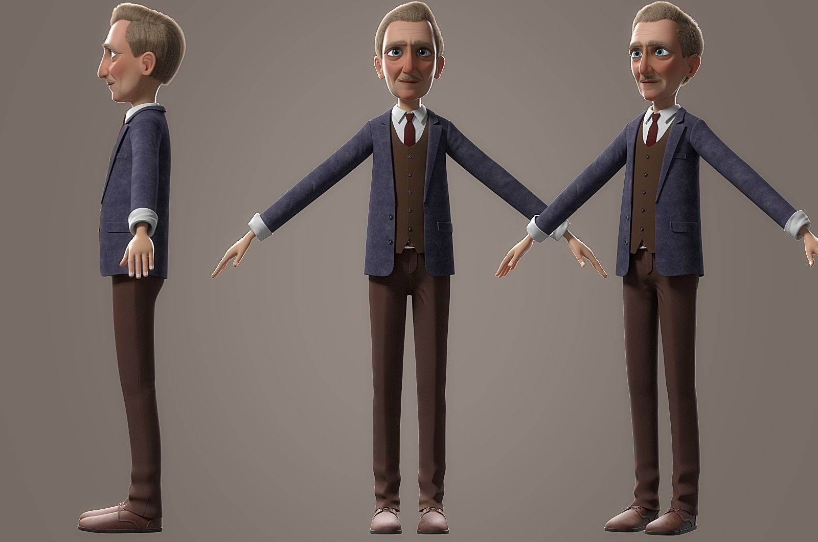Cartoon Family Rigged V3 3D model rigged | CGTrader