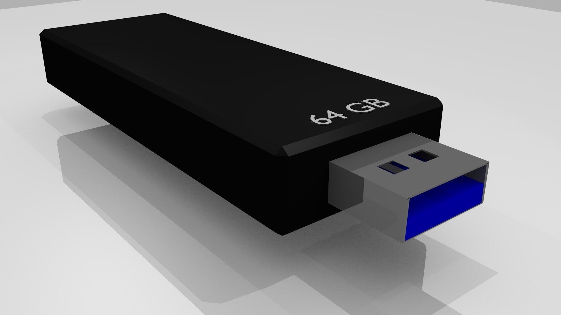 Black USB-Stick 3D model | CGTrader