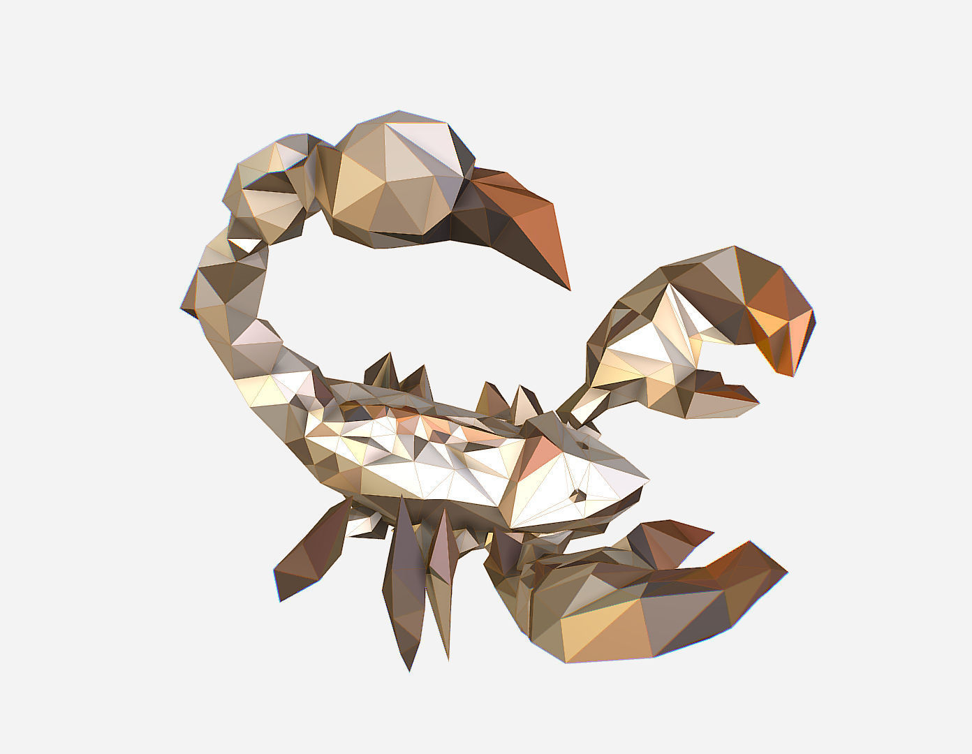 3D model Animated Low Poly Art White Scorpion 3d model VR / AR / low ...